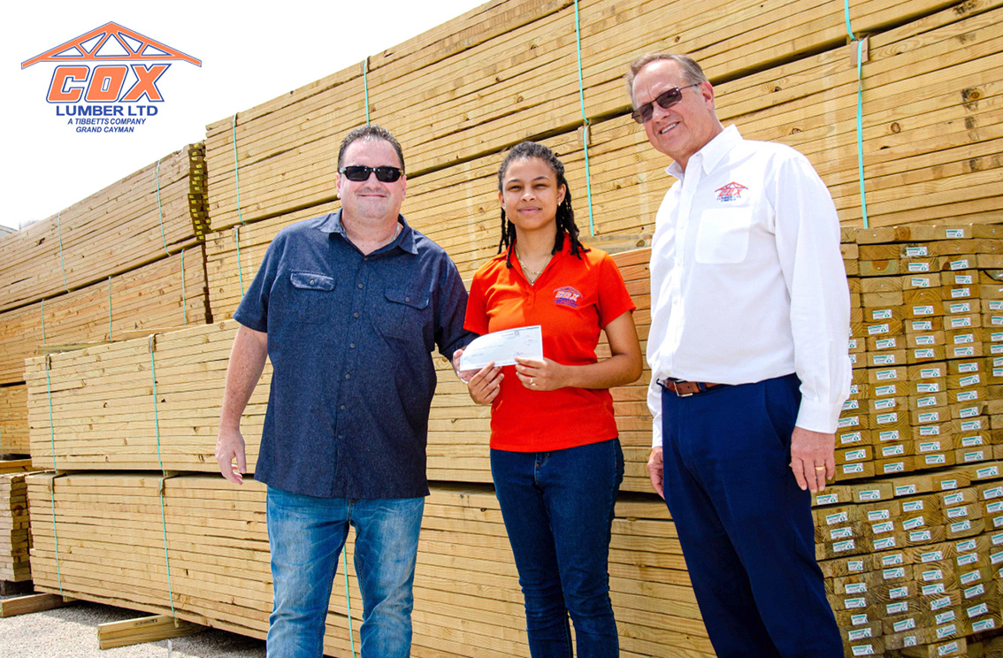 Cox Lumber Cayman Islands awards 2 scholarships to local students