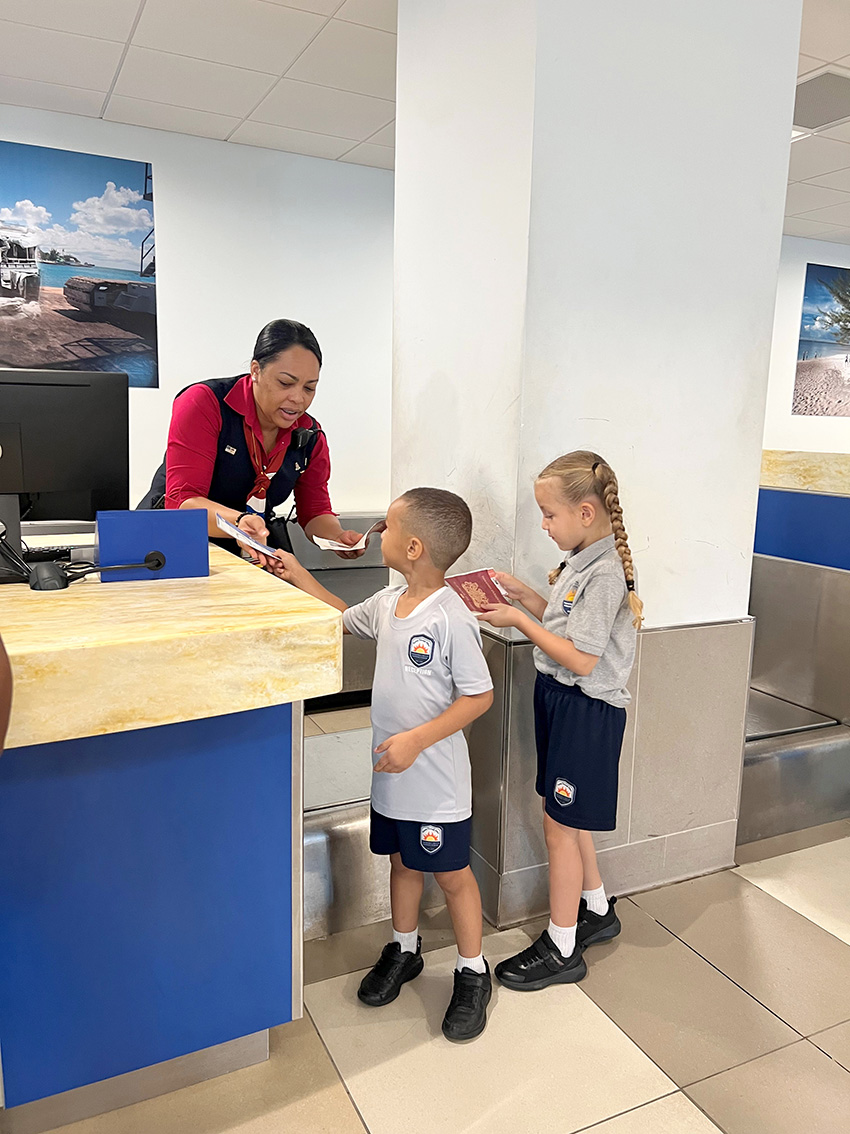 Bodden Town Primary School Students Tour Airport Terminal