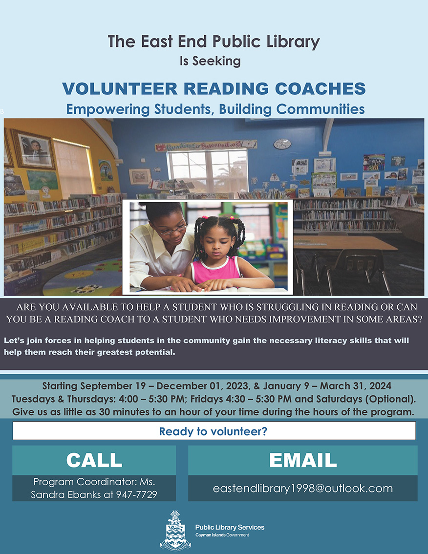 East End Public Library Launches Volunteer Reading Coaches Programme to ...