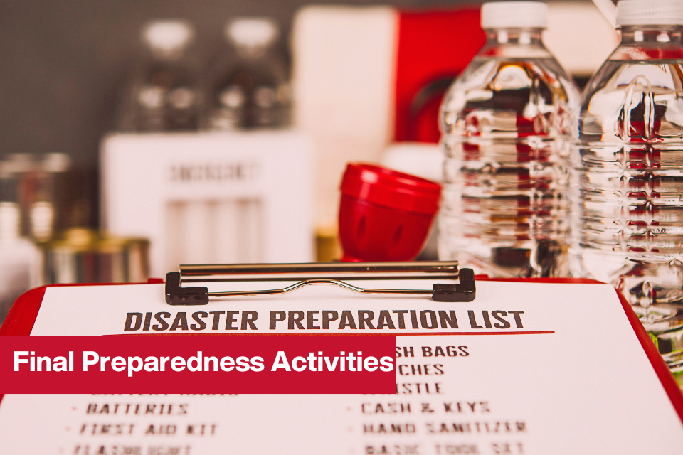 Final Preparedness activities recommended