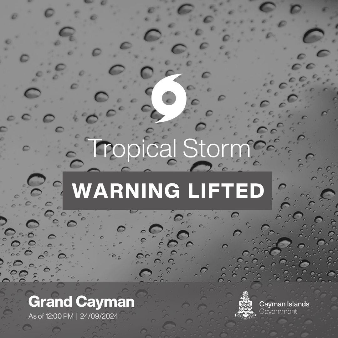 Tropical Storm Warning Lifted for Grand Cayman